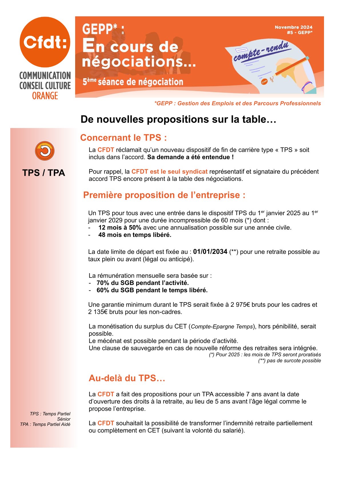 [ORANGE] GEPP : En cours de négociations... TPS / TPA | Le site du ...